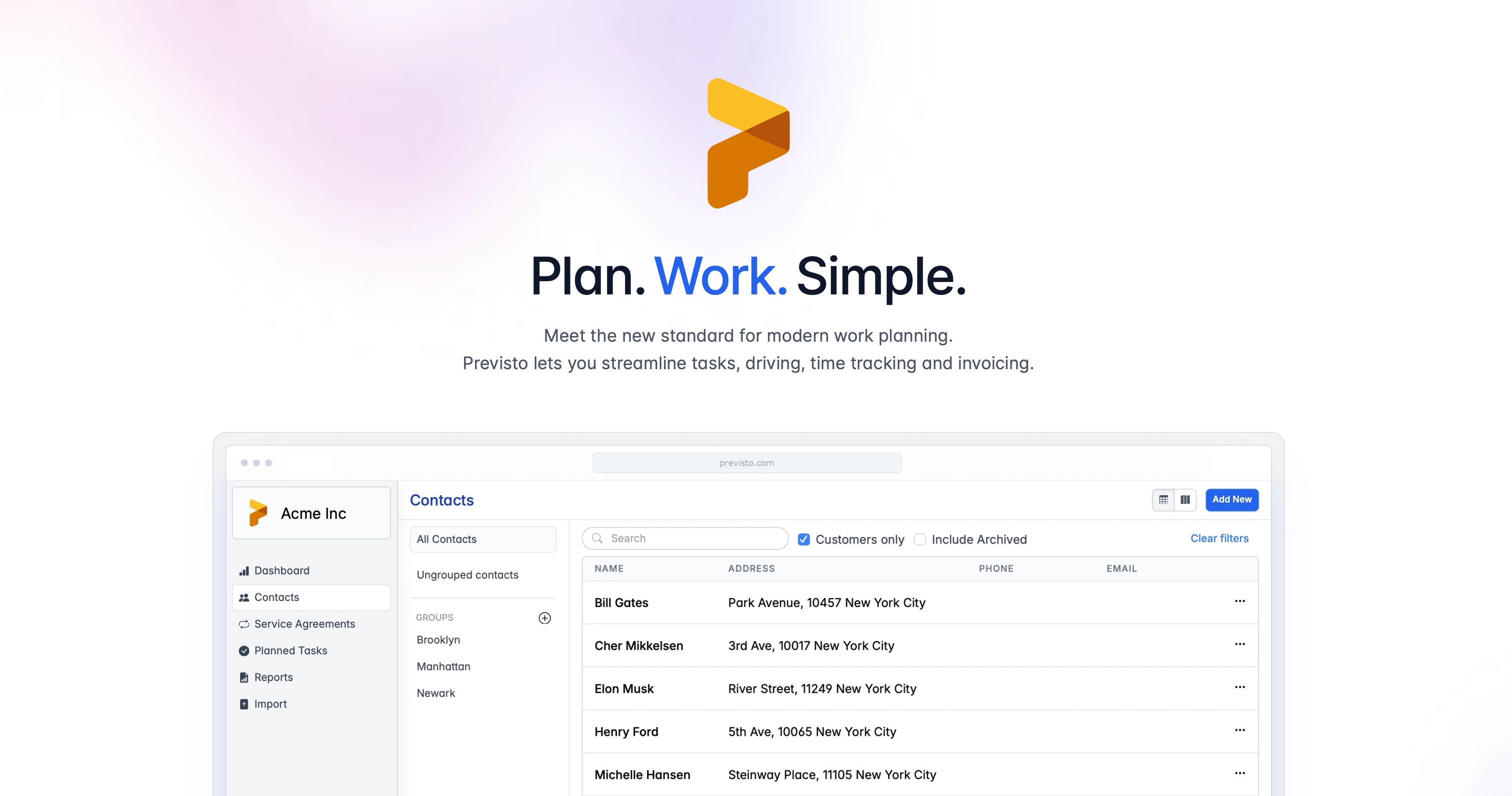 Previsto - Plan.Work.Simple | Previsto
